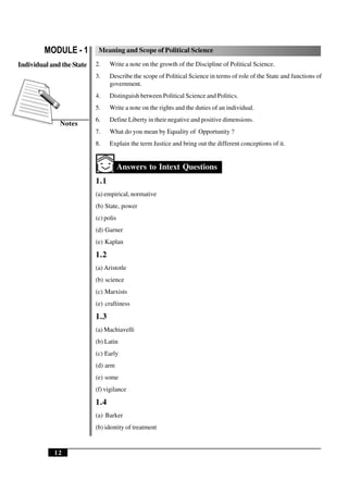 meaning and scope of political science (1) | PDF