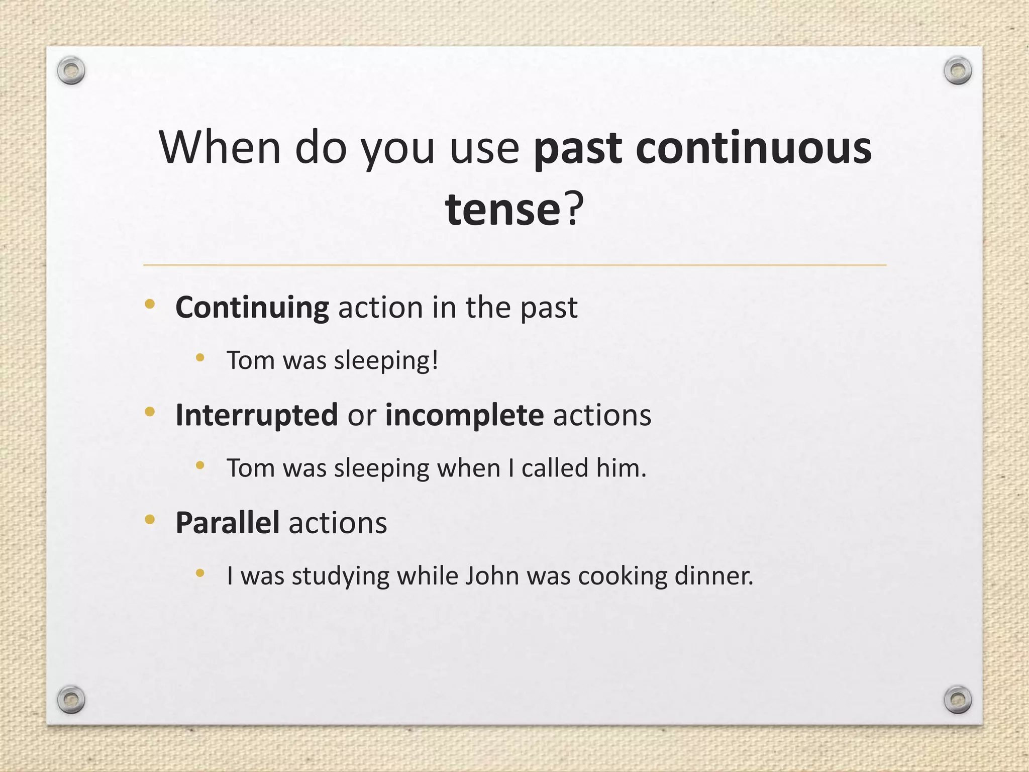 English Speaking Club: 3/18 Past Continuous Tense | PPTX