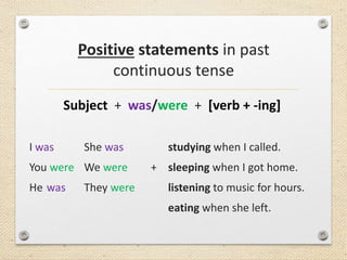 English Speaking Club: 3/18 Past Continuous Tense | PPTX