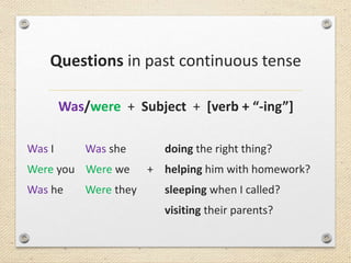 English Speaking Club: 3/18 Past Continuous Tense | PPTX