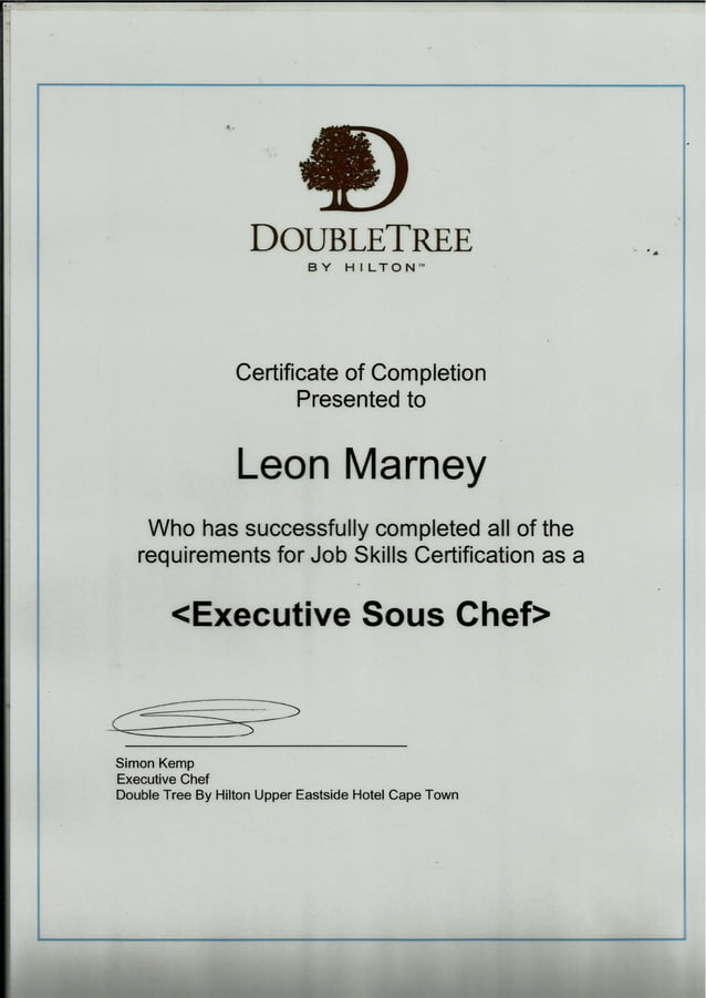 Leon Marney, Executive Sous Chef | PDF