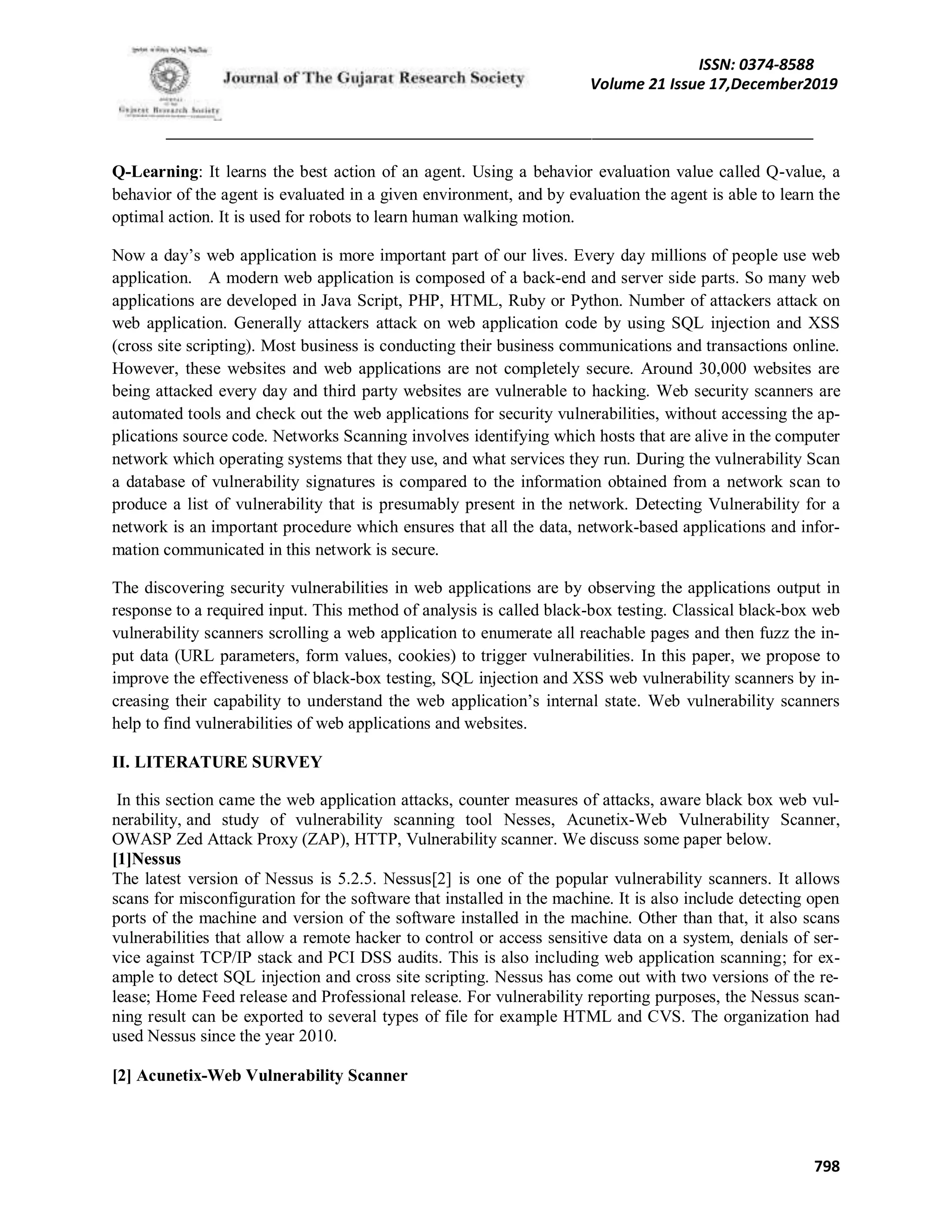 website vulnerability scanner and reporter research paper | PDF