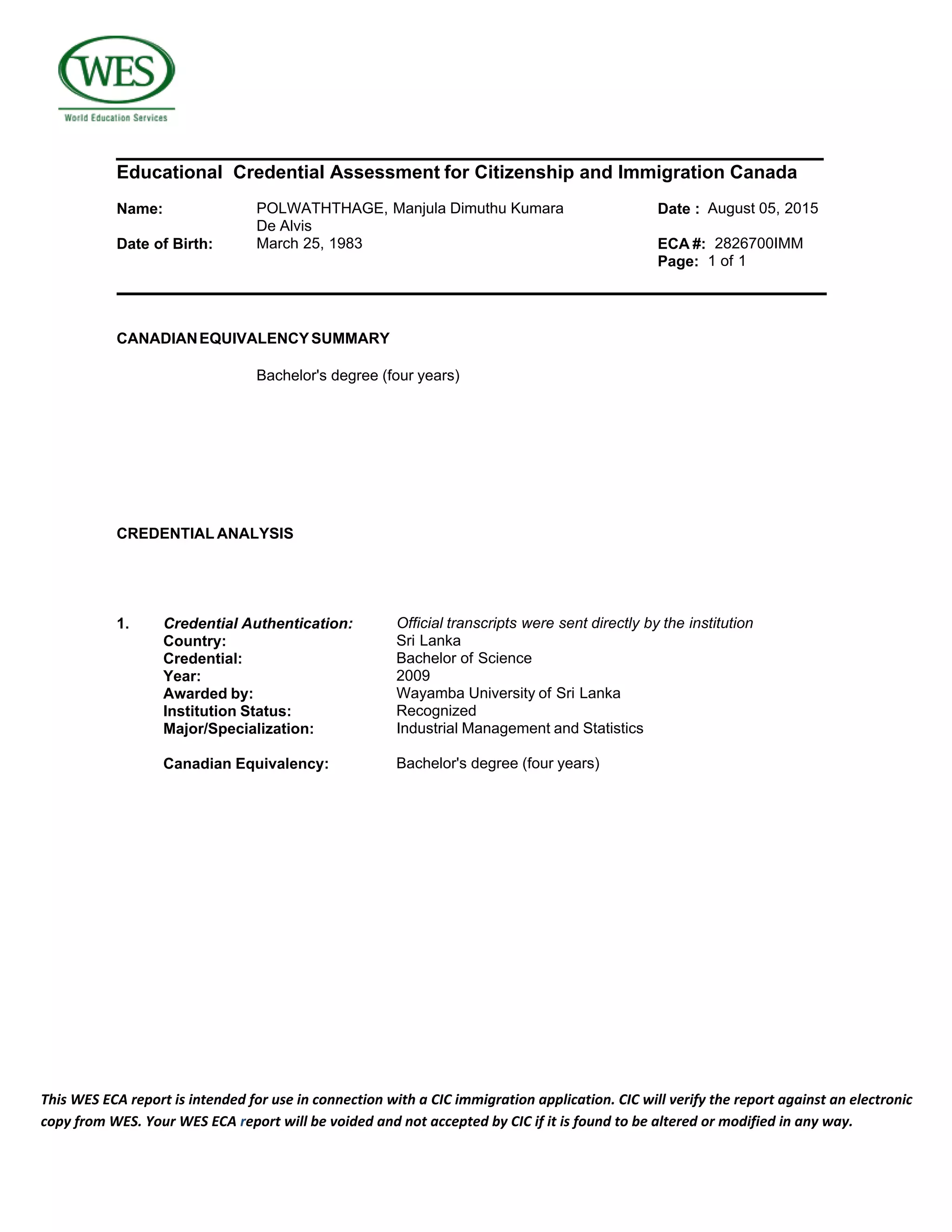 WES Report | PDF
