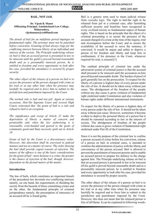 Law relating to Bail in India | PDF