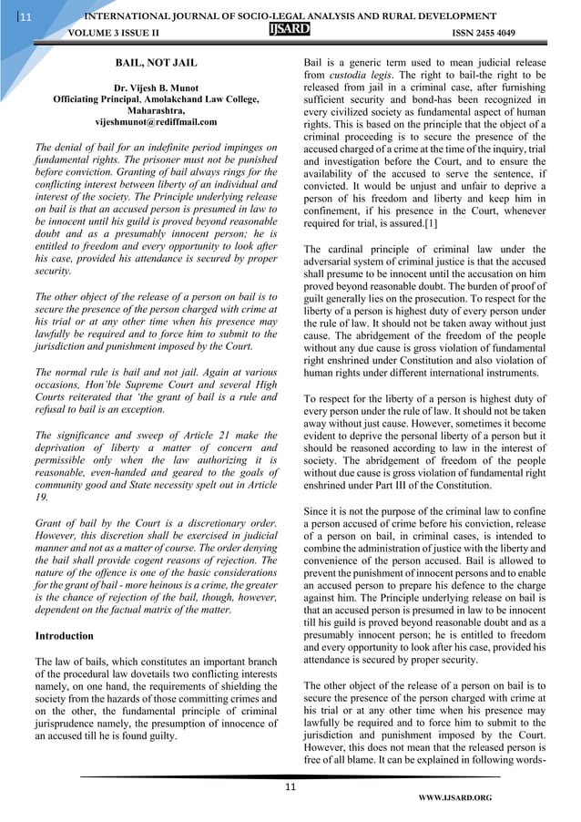 Law relating to Bail in India | PDF