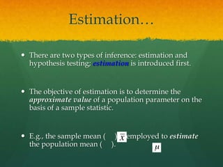 Point and Interval Estimation | PPTX
