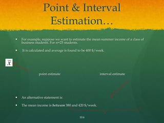 Point and Interval Estimation | PPT
