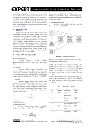 penetapan metode TAM pada aplikasi GISTEK | PDF