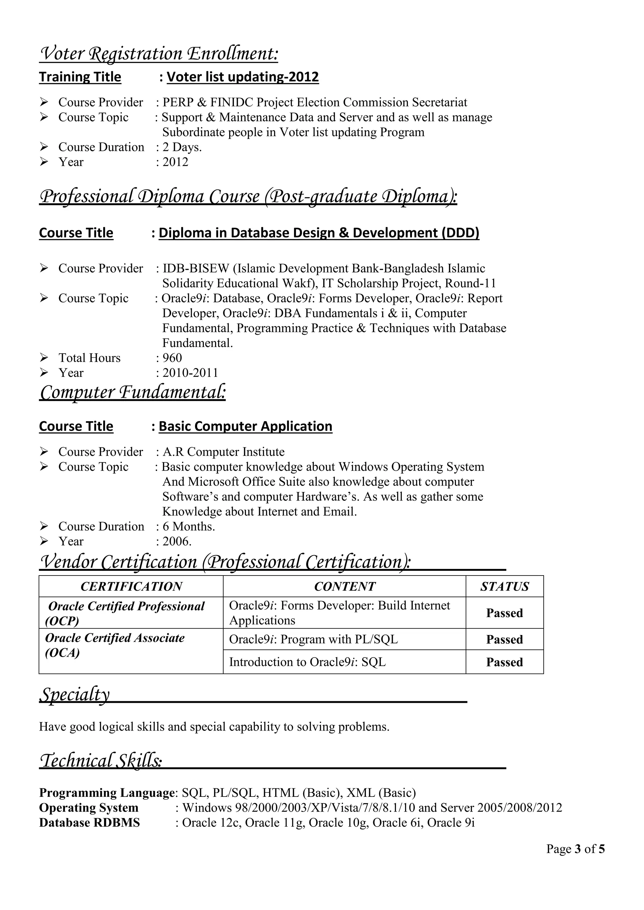 Resume of Nazmul Hasan | PDF