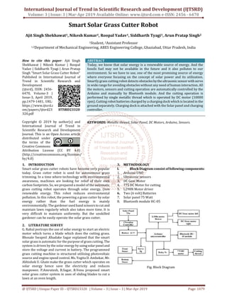 Smart Solar Grass Cutter Robot | PDF
