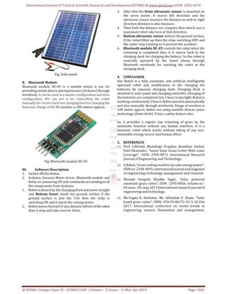 Smart Solar Grass Cutter Robot | PDF
