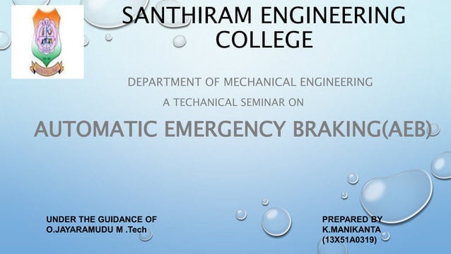 Automatic Emergency Braking | PPTX