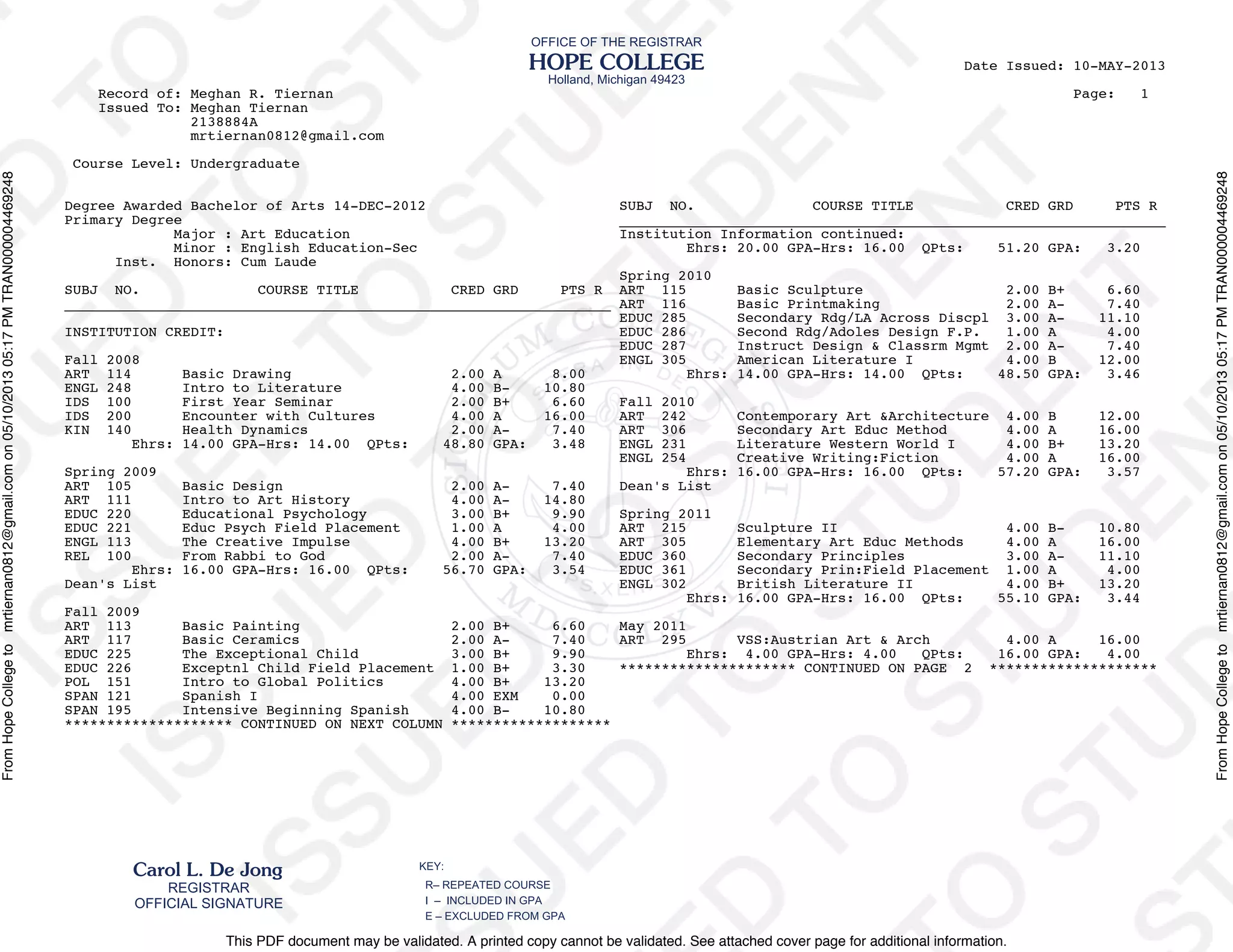 transcripts | PDF | Undergraduate Education | College Education