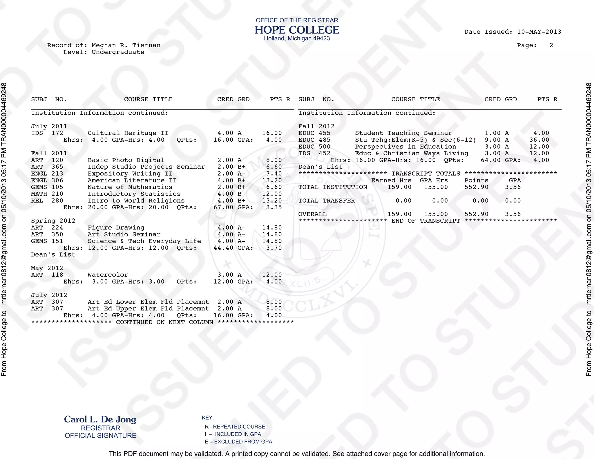 transcripts | PDF | Undergraduate Education | College Education