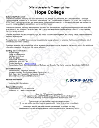 transcripts | PDF | Undergraduate Education | College Education