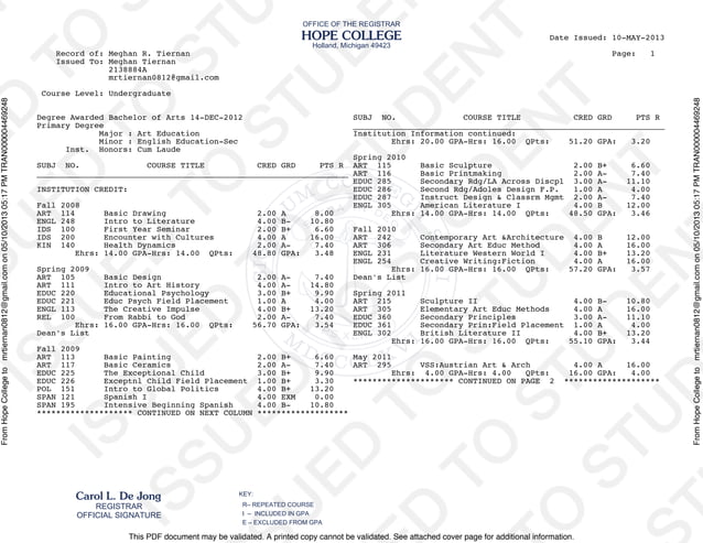 transcripts | PDF | Undergraduate Education | College Education