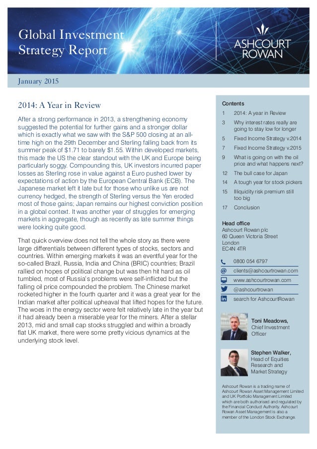 2015 Investment Strategy Report