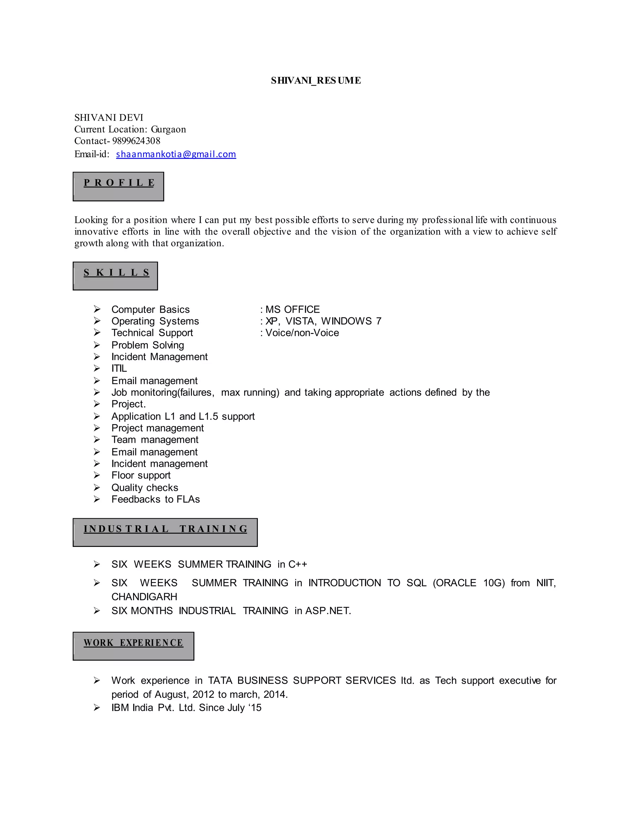 Shivani- cv (1) | PDF