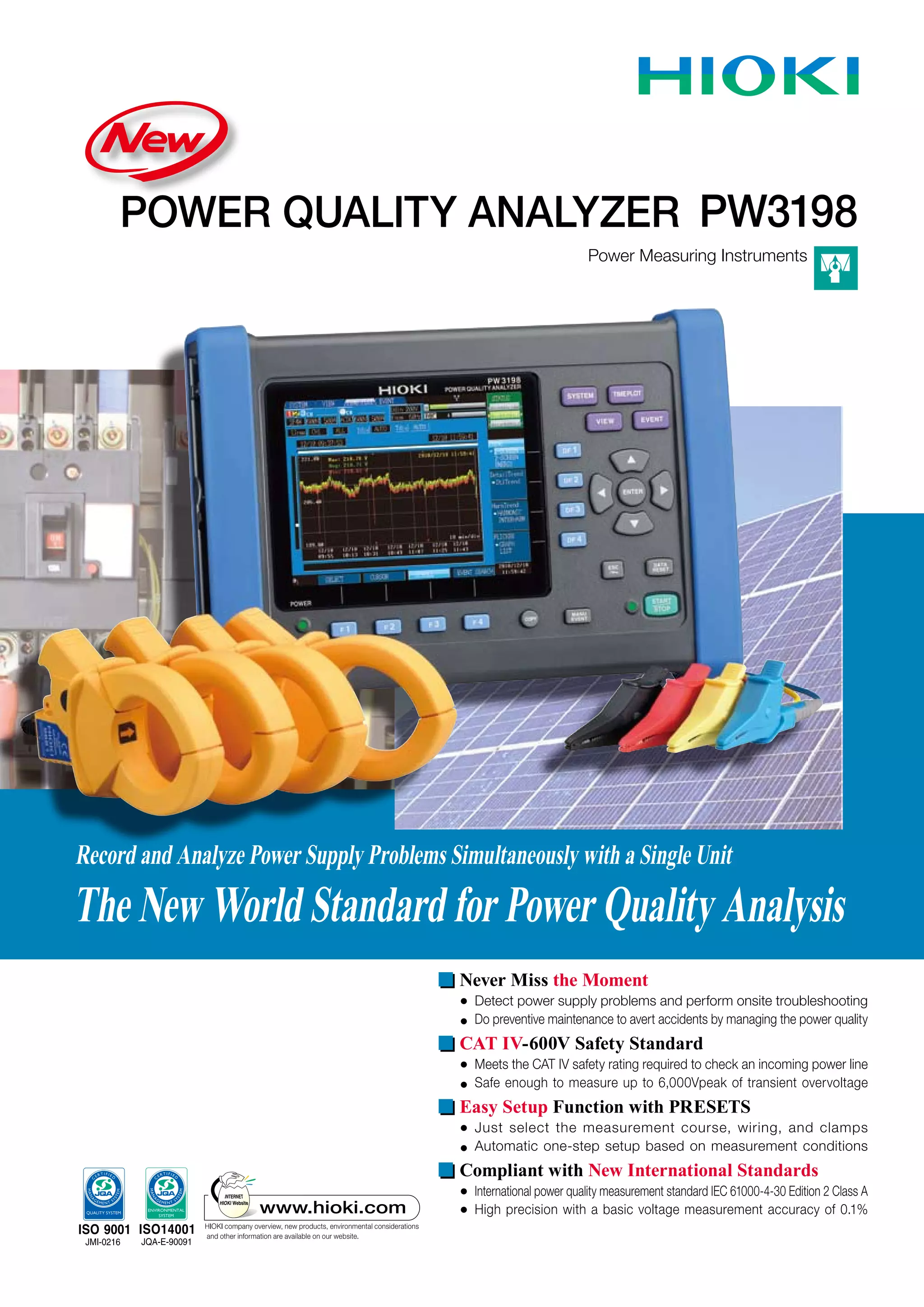 Analizador de Calidad de Energía, Analizador de Redes Hioki PW3198 | PDF | Home Utilities ...
