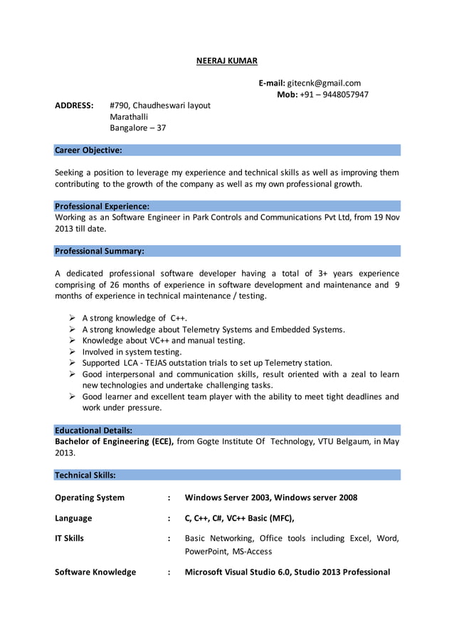 Resume_neeraj | DOCX