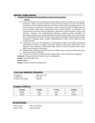 RESUME OF MD. HABIB AZMI JESAN | DOCX