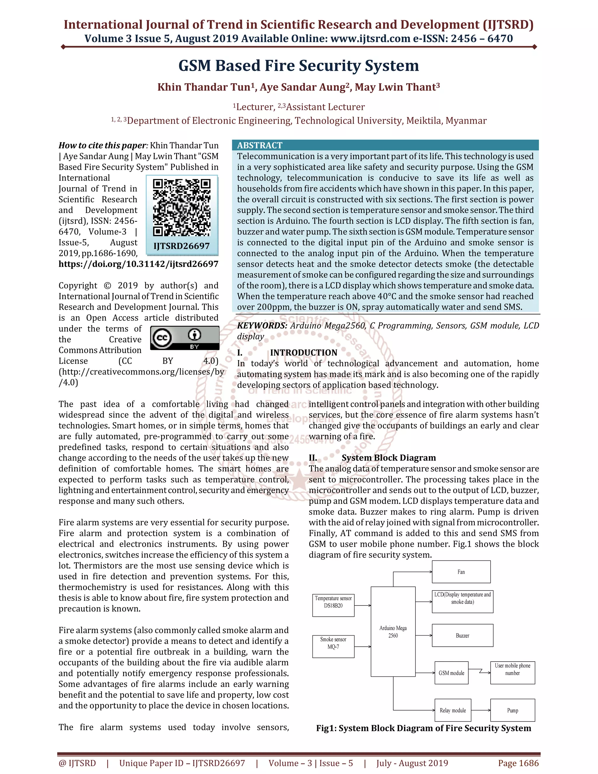 GSM Based Fire Security System | PDF