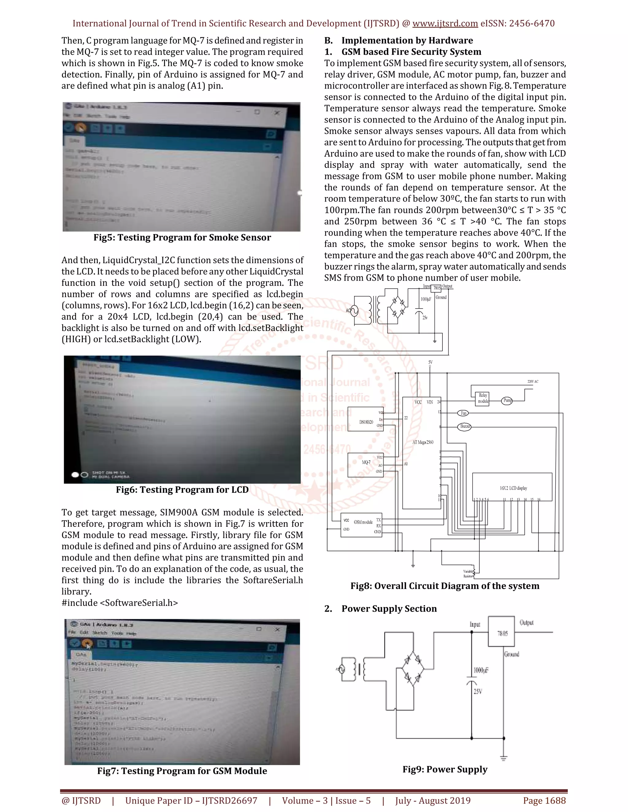 GSM Based Fire Security System | PDF