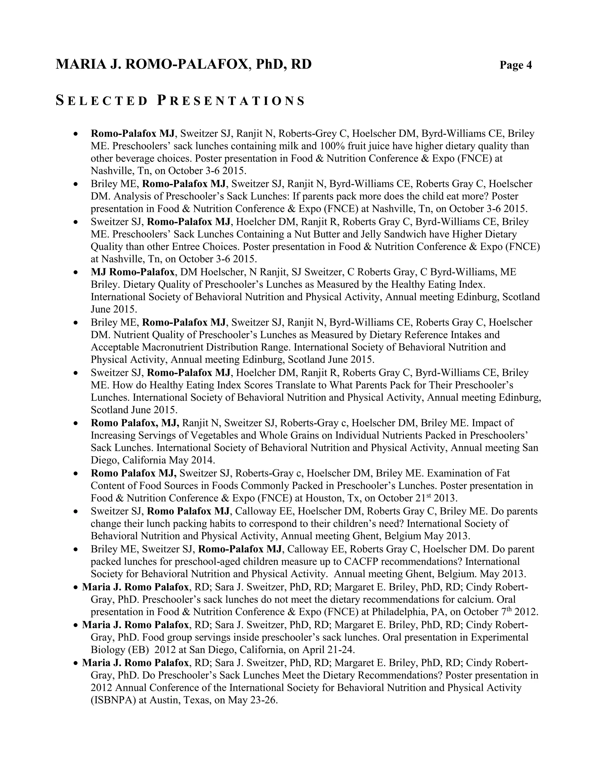 Maria Romo CV Oct 2015 with References | PDF