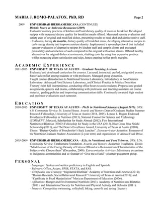 Maria Romo CV Oct 2015 with References | PDF