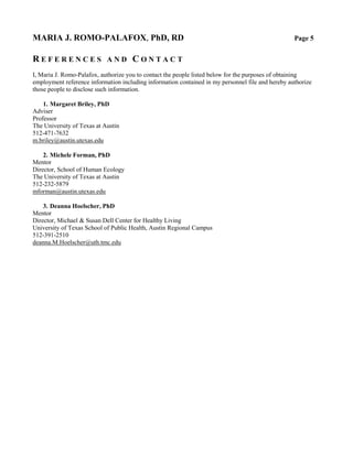 Maria Romo CV Oct 2015 with References | PDF