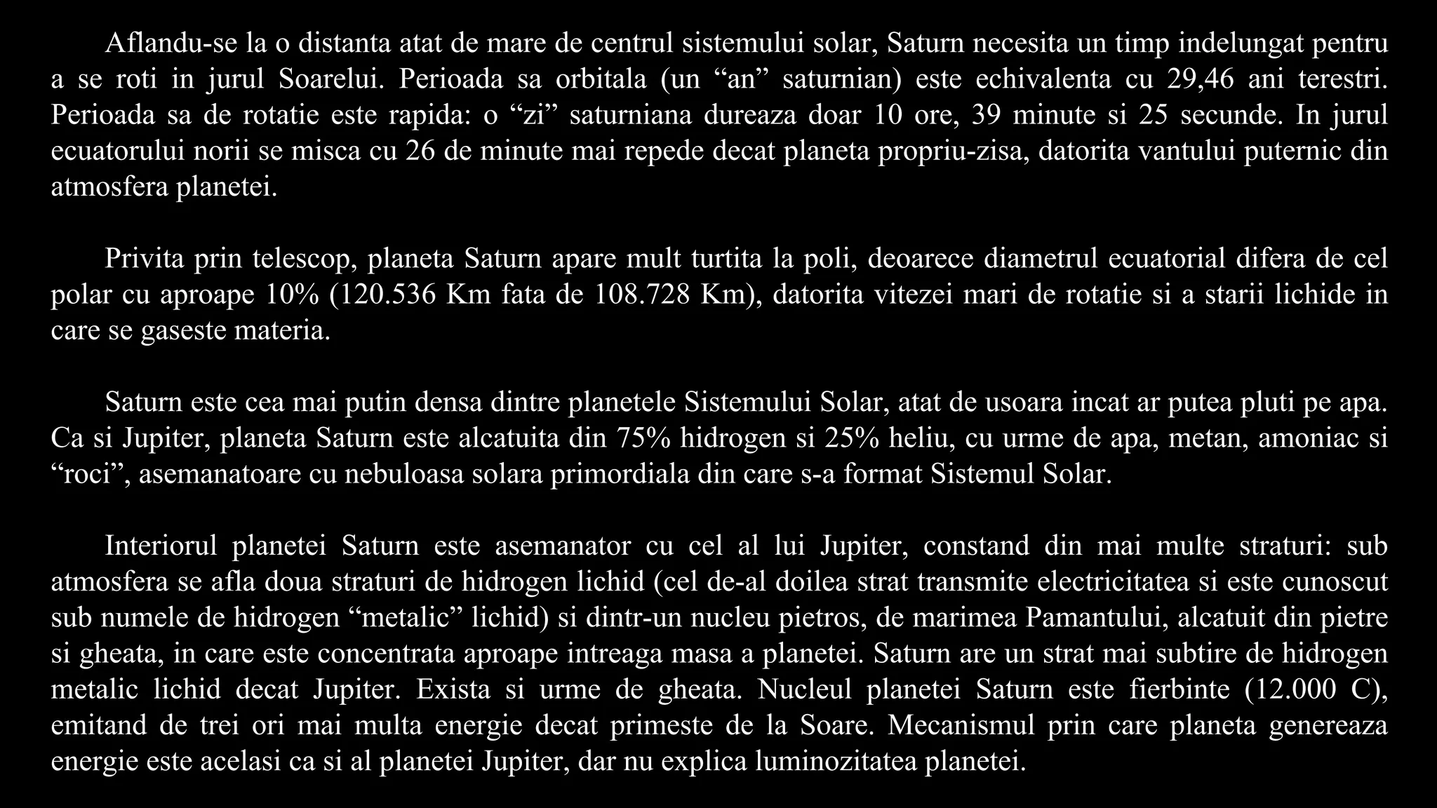 saturn-proiect -sistem solar-planete- pdf | PDF