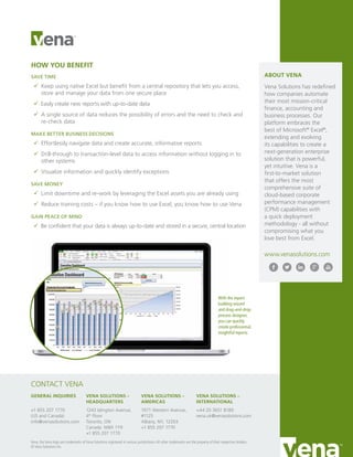 Financial Management Reporting - Vena Datasheet | PDF