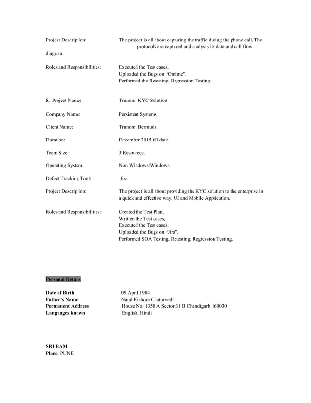 Resume_sri | DOC | Operating Systems | Computer Software and Applications