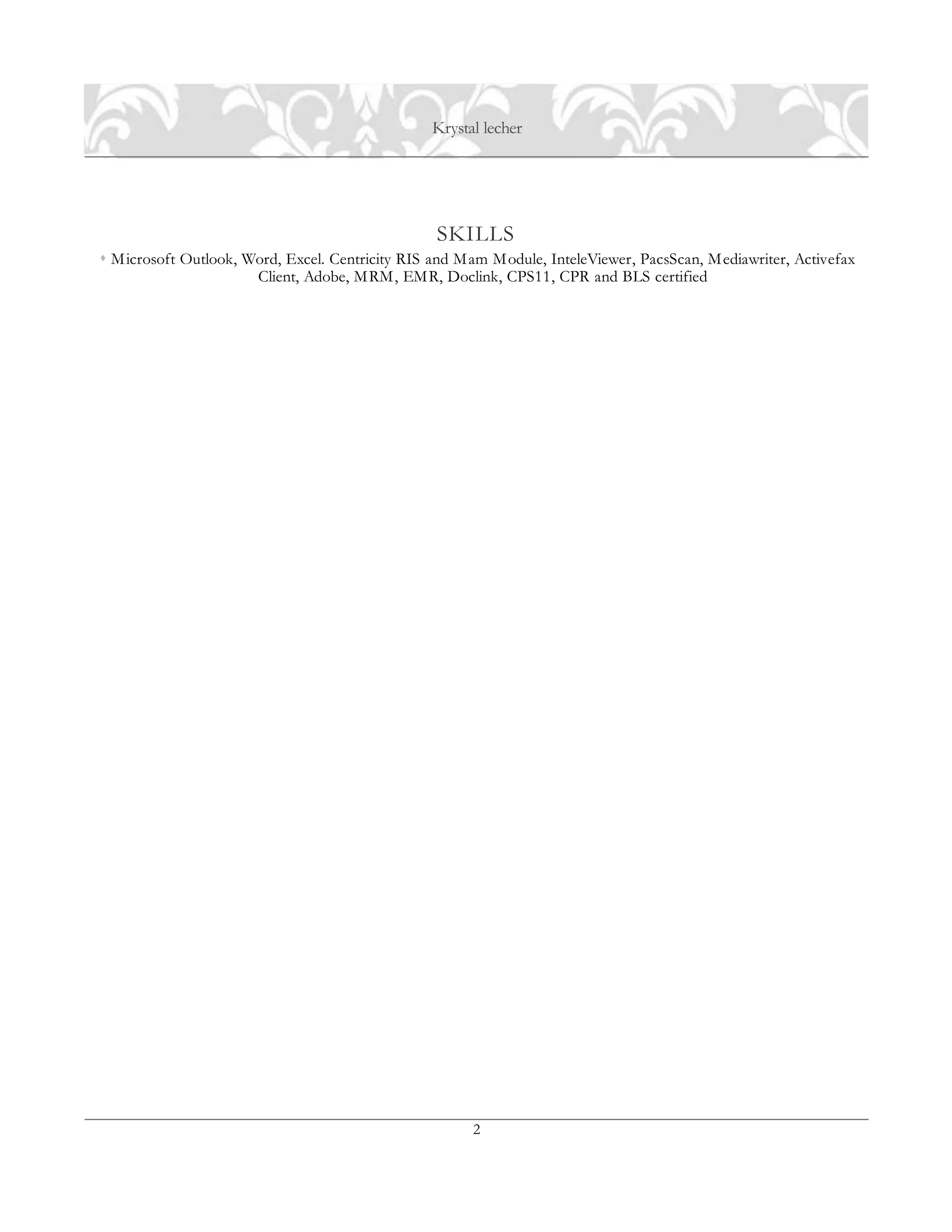 Resume- Krystal Lecher | DOCX