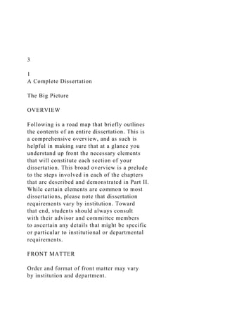 31A Complete DissertationThe Big PictureOVERVIEW.docx
