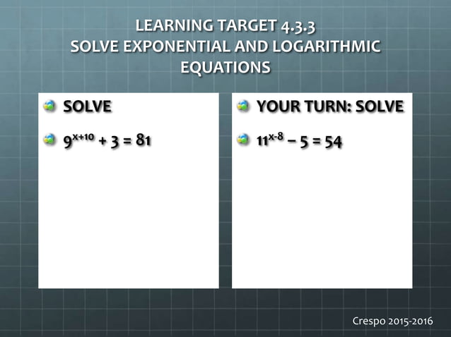 Exponential_Logarithm Game | PPT