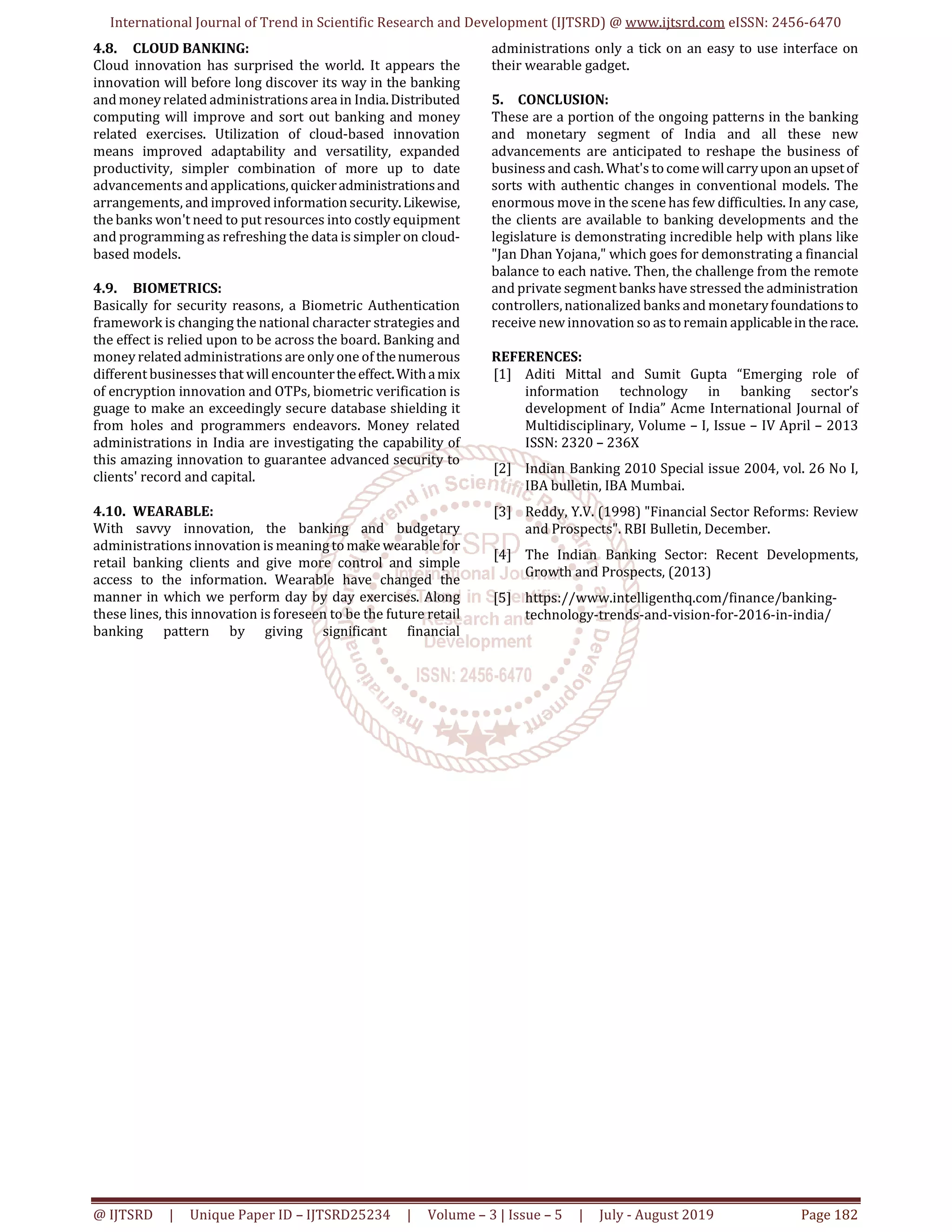 A Descriptive Study on Trends in Indian Banking Sector | PDF