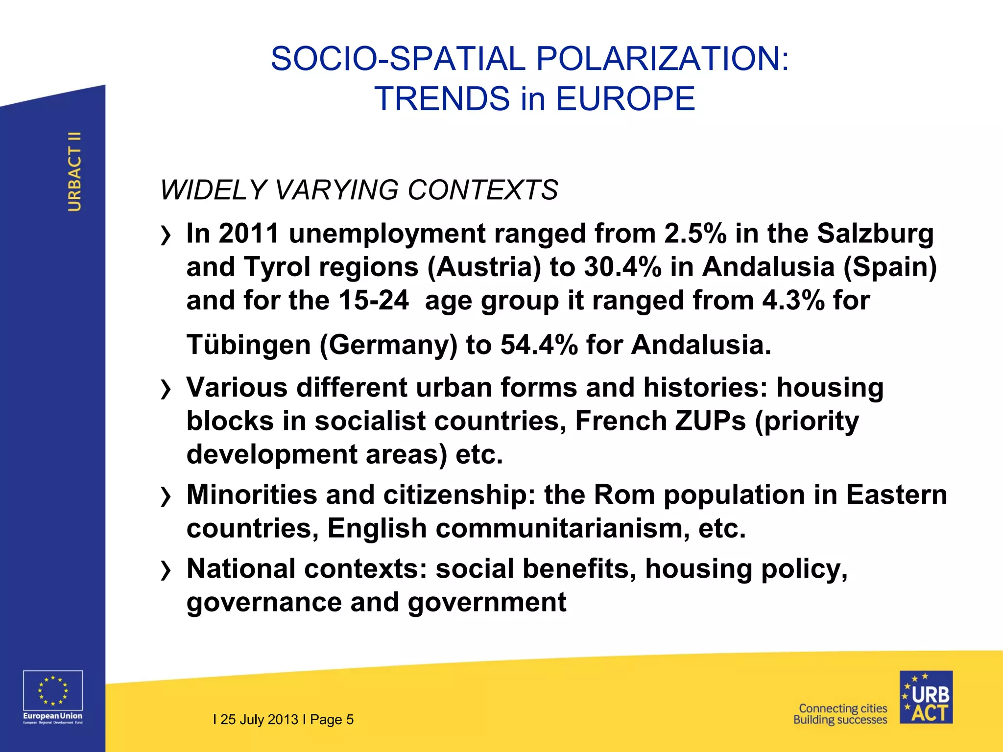 Socio-spatial polarization in Europe | PPT