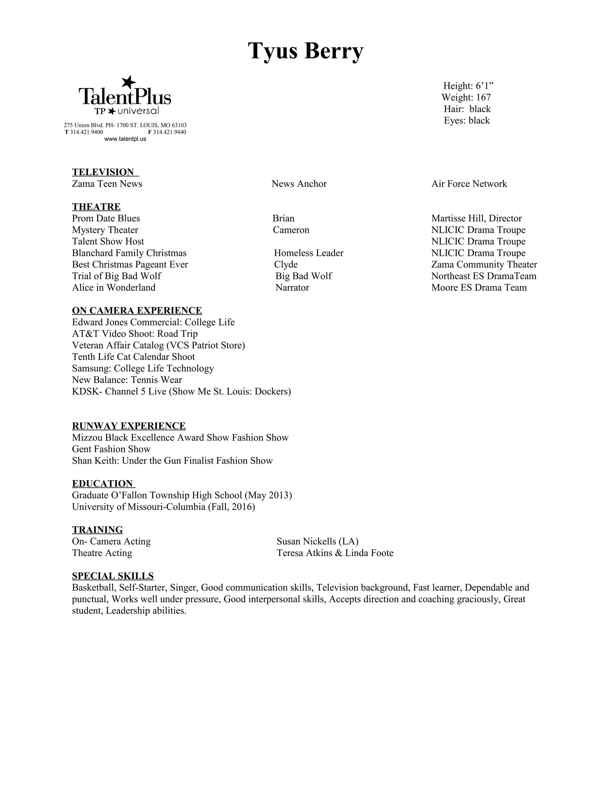 Tyus Berry Official Modeling | DOC