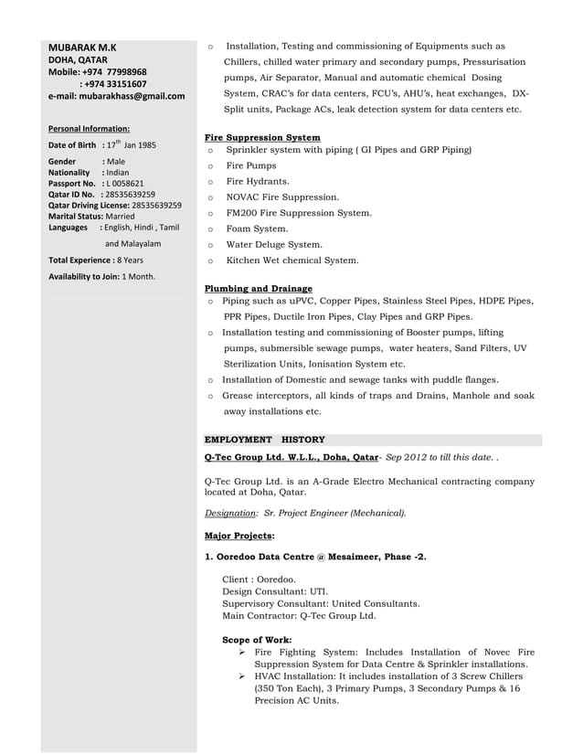 CV Mubarak 02-17 | PDF | Civil Engineering Industry | Industries