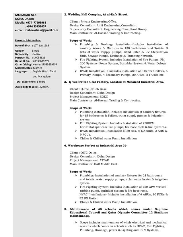 CV Mubarak 02-17 | PDF | Civil Engineering Industry | Industries
