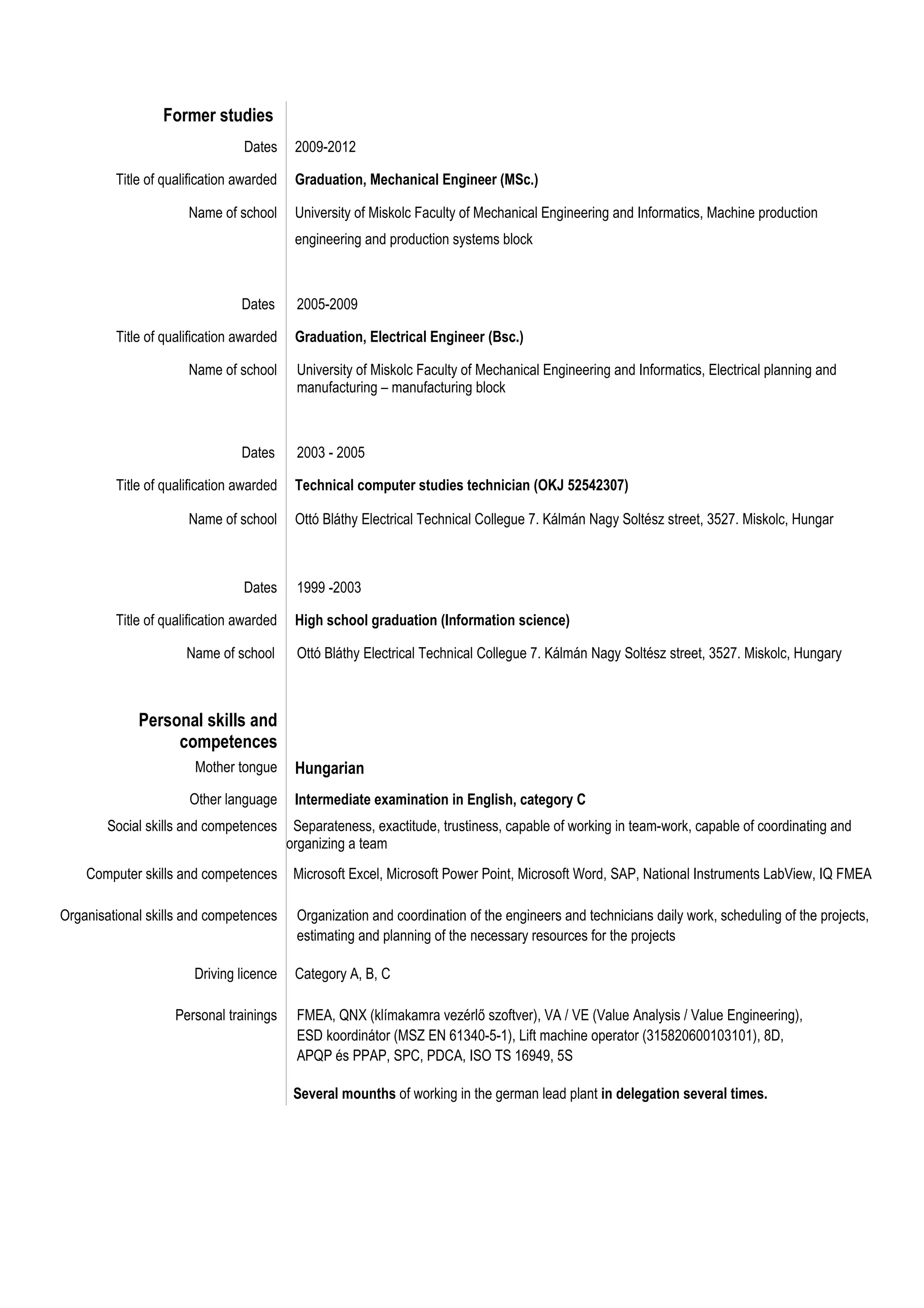 NevelősP_CV-eng | PDF