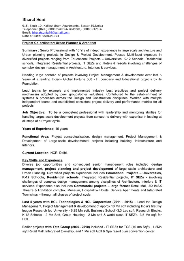 Bharat Soni-Resume-Updated-29 Dec 15 | PDF