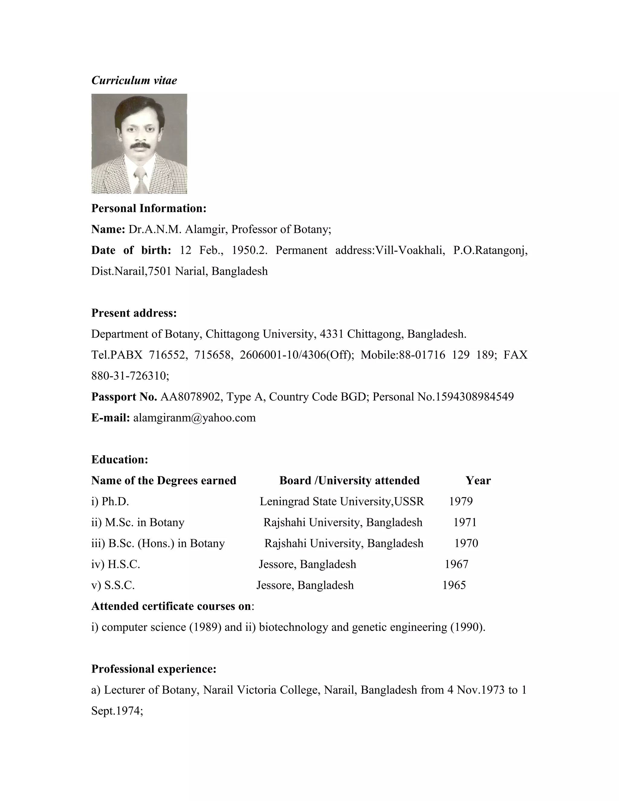 Curriculum vitae | DOC