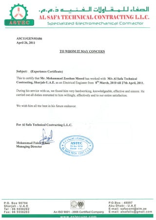 Experience Certificate-AL Safa | PDF