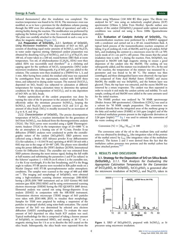 SiO2 beads decorated with SrO nanoparticles for biodiesel production ...
