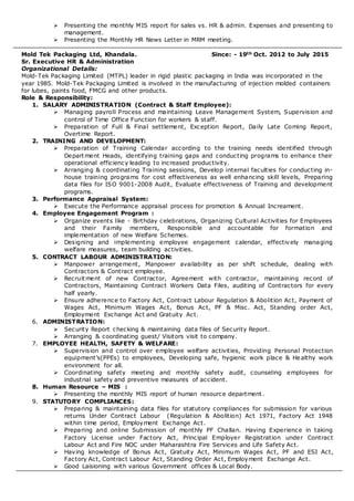 Generalist HR Profile | DOCX | Human Resources | Business