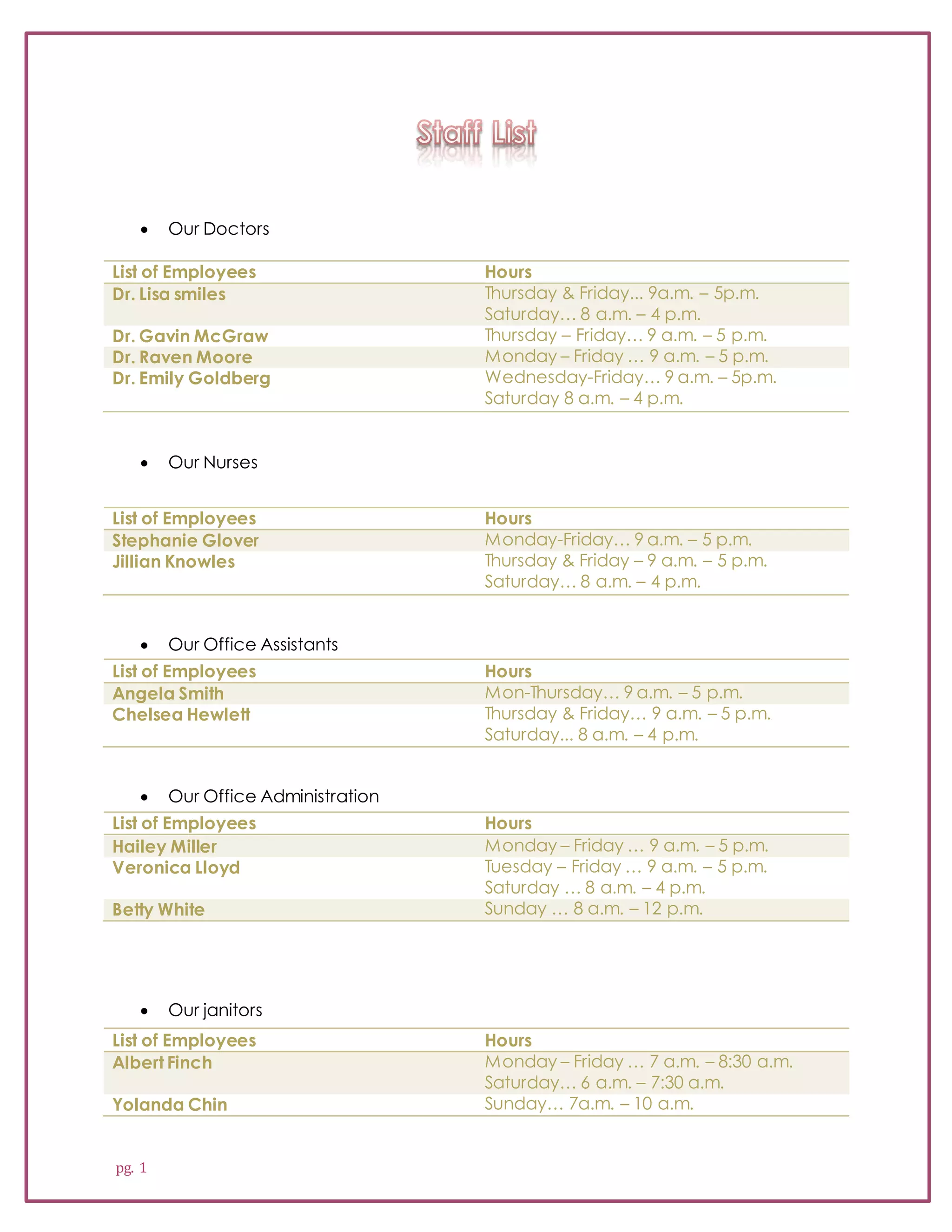 Appointment Book Sample and Manual | DOCX