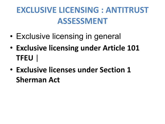 TECHNOLOGY TRANSFER LICENSING AGREEMENTS-PRESENTATION | PPSX | Law