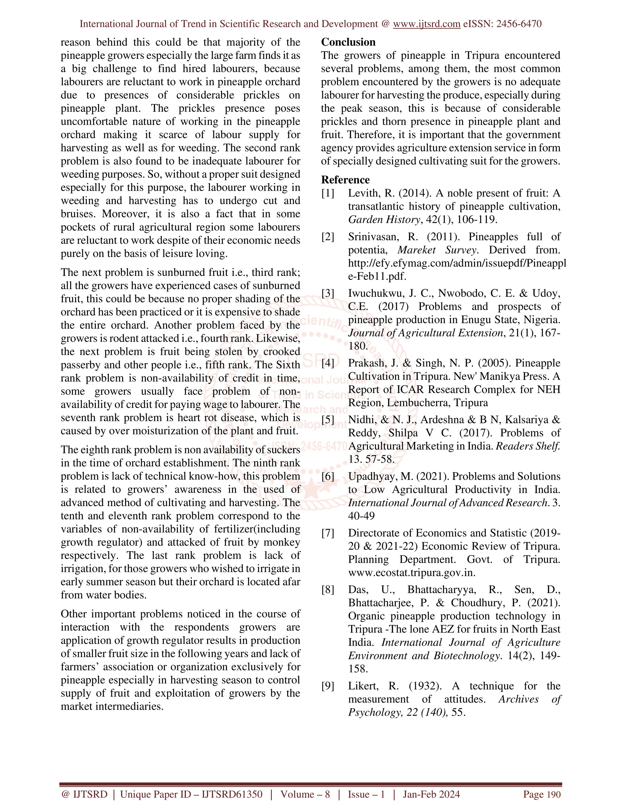 Challenges in Pineapple Cultivation A Case Study of Pineapple Orchards in Tripura | PDF